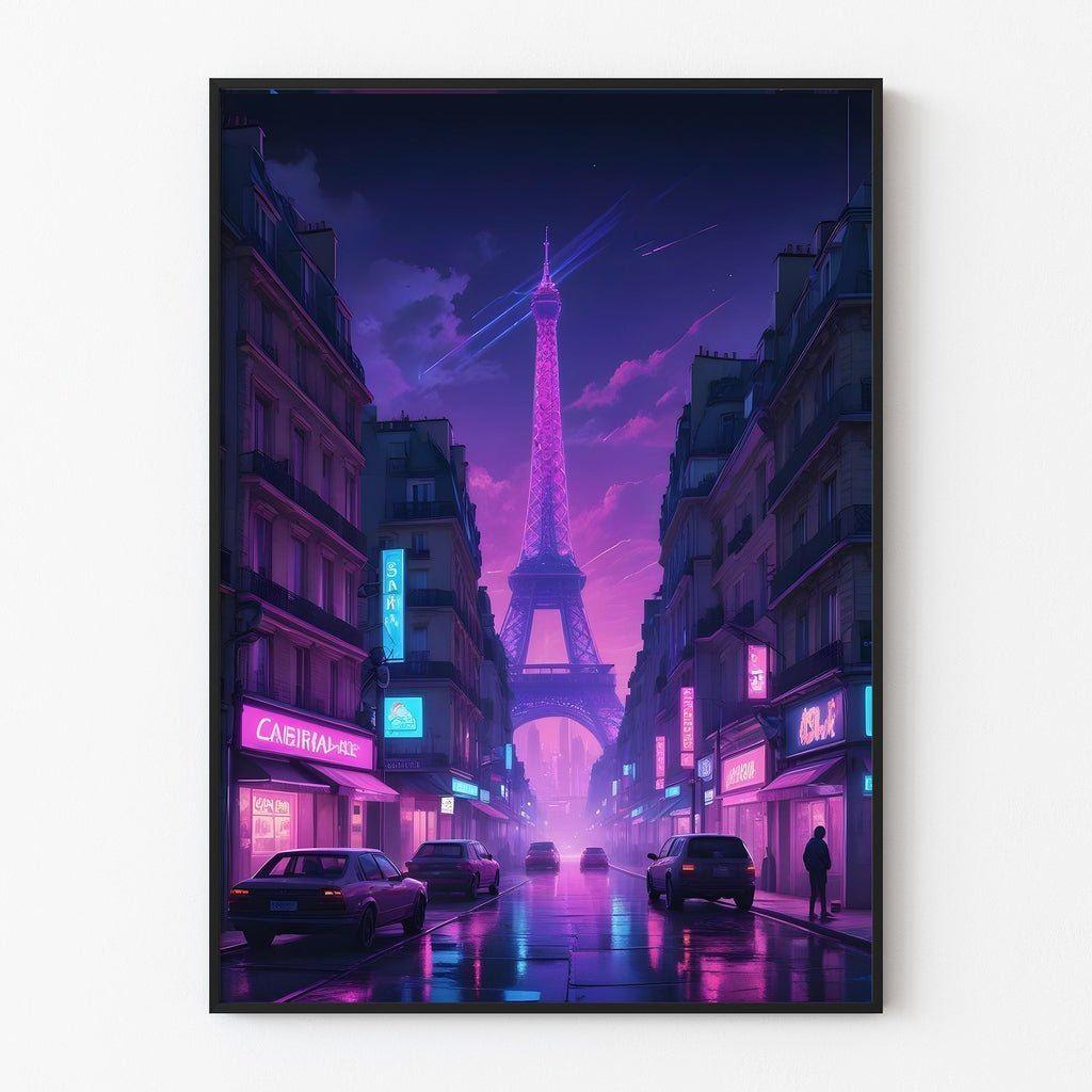 Cartel Cyberpunk de París - La Torre Eiffel – Artem Legrand